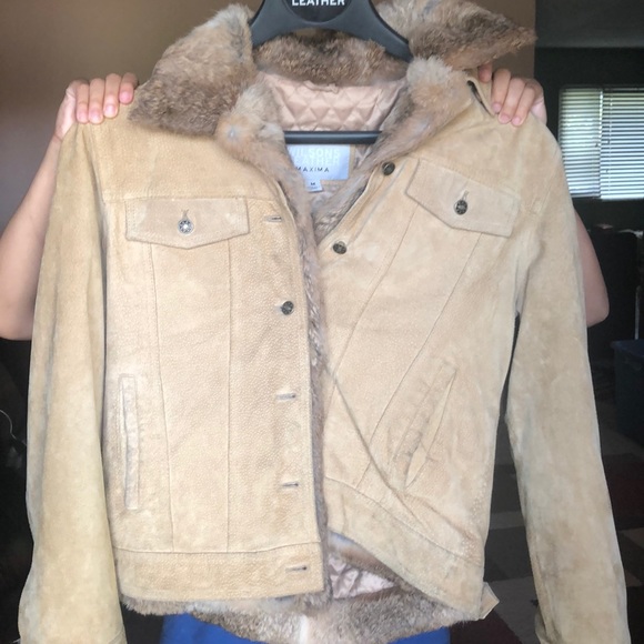 Wilsons Leather | Jackets & Coats | Blue And Tan Suede 6 Button Jacket ...